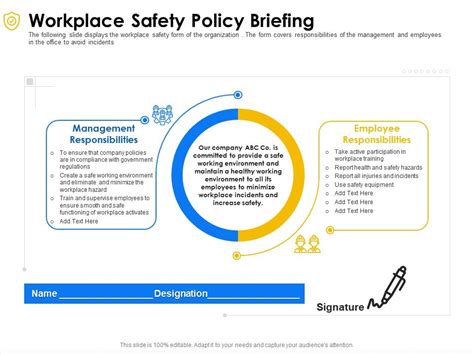 Workplace Safety Policy Briefing Employee Ppt Powerpoint Presentation File Diagrams Powerpoint