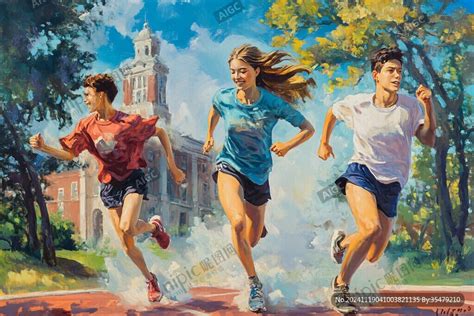 Ai创作图绘本运动跑步插画 手绘奔跑的少年 小区健身儿童油画 校园跑步比赛 跑步校园运动会 校园长跑 奔跑青春 奔跑的人青春上学 校运会体育健身奔跑 跑步校园发展 跑步青春 校园跑步 跑步的