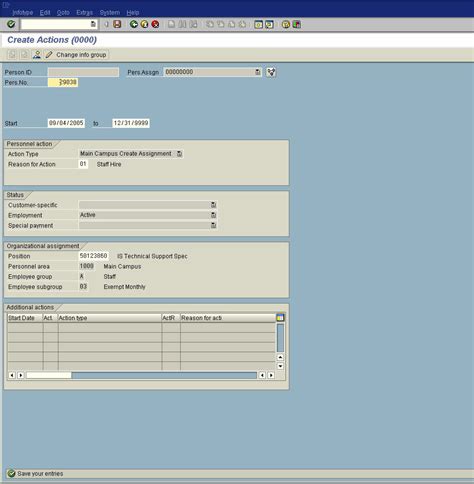 Hiring Actions Sap Hrm