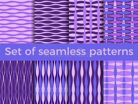 Set Of Seamless Striped Patterns Curved Line Stock Vector Illustration Of Pattern Patterns