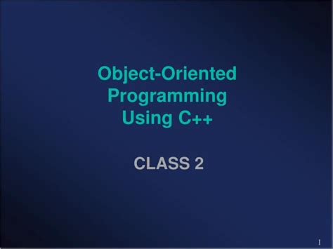 Ppt Object Oriented Programming Using C Powerpoint Presentation