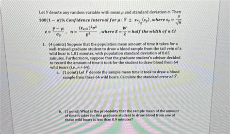 Solved Let Y Denote Any Random Variable With Mean U And