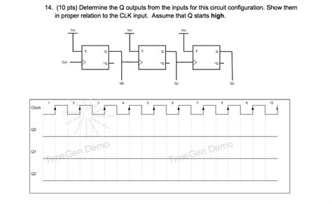14 10 pts determine the q outputs from the inputs