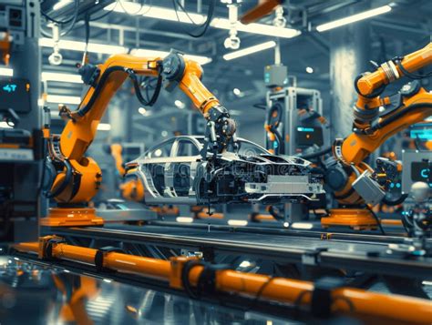 Advanced Car Manufacturing Facility With Precision Robotics Stock Image Image Of Machinery