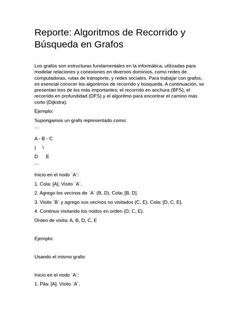 Algoritmos De Búsqueda En Grafos Pdf