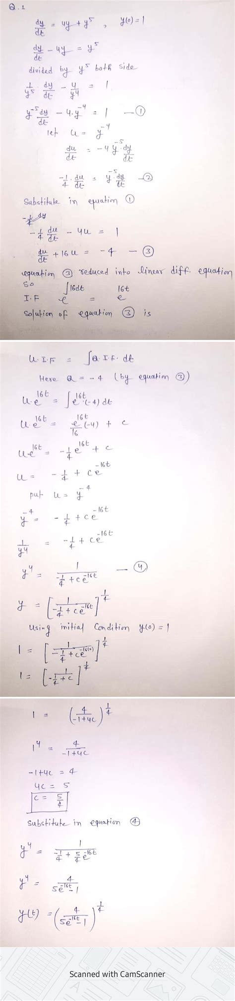 Solved Solve The Bernoulli Equation Course Hero