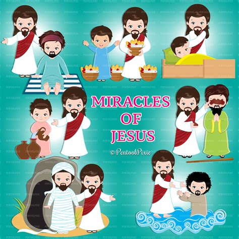 Miracles Of Jesus Clipart Jesus Miracles Christianity Jesus Etsy