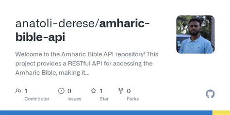 Github Anatoli Dereseamharic Bible Api Welcome To The Amharic Bible Api Repository This