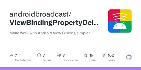 github androidbroadcast viewbindingpropertydelegate make work with android view binding simpler
