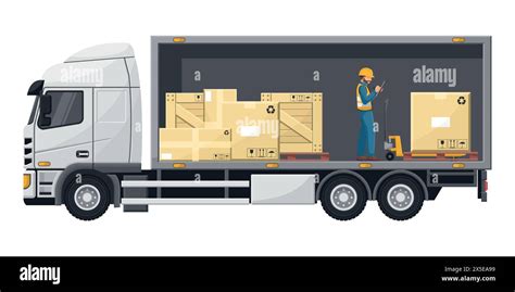 Travailleur Faisant Linventaire Camion Isotherme Réfrigéré Et Frigorifique Pour Une