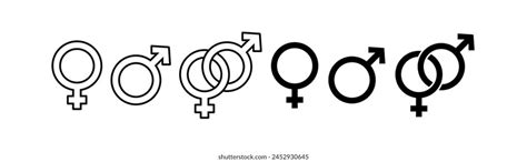 Heterosexual Gender Symbols Icon Set Some Stock Vector Royalty Free