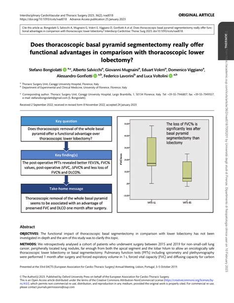 Pdf Does Thoracoscopic Basal Pyramid Segmentectomy Really Offer Functional Advantages In