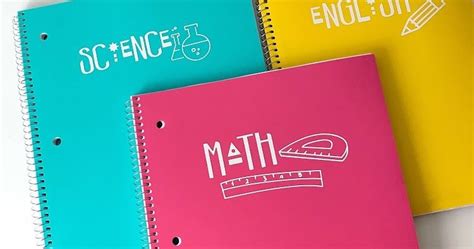 Vinyl Notebook Subject Labels DIY Stationery