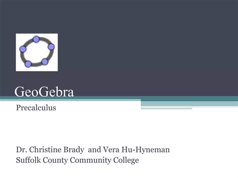 Geogebra Talk A Basic Introduction Ppt