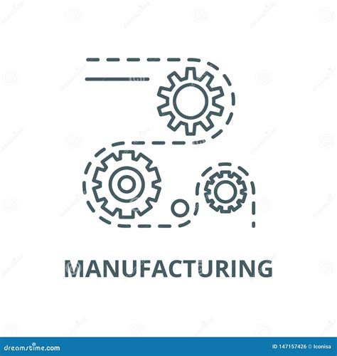 Manufacturing Processes Vector Line Icon Linear Concept Outline Sign Symbol Stock Vector