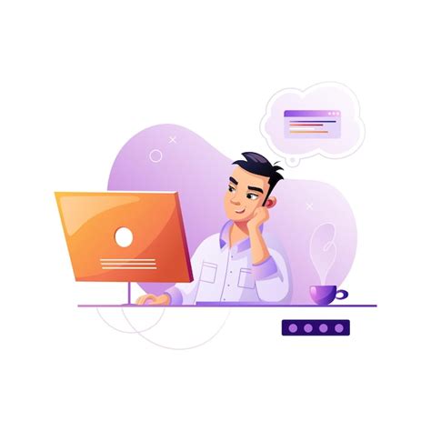 Premium Vector Coder Is Thinking About The Program Code Development