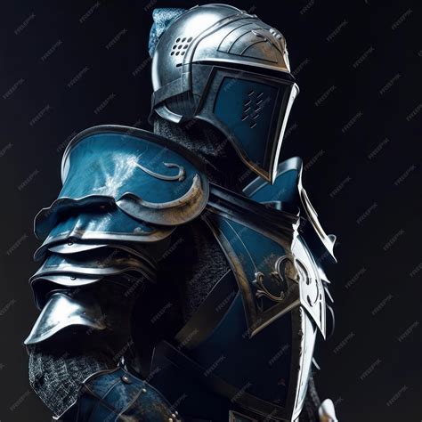A Knight Wearing A Blue Armour Ancient Metal Armor Of The Medieval A Knight Wearing A Blue Armour Ancient Metal Armor Of The Medieval