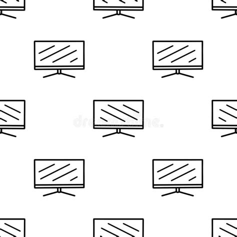 Cartoon Doodle Computer Monitor Seamless Pattern Stock Vector Illustration Of Machine