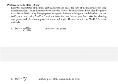 Solved Problem 3 ﻿bode Plots 10 ﻿ptsdraw The Asymptotes