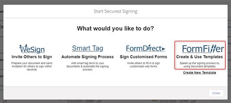 Salesforce How To Send A Document Template For Signing With FormFiller Secured Signing