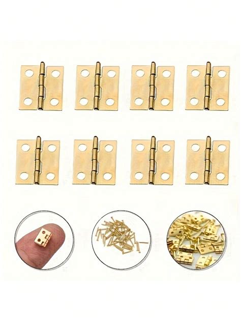 2mm Silver Miniature Hinge With Nails And Screws Flat Hinge 4 Holes 8 10mm Copper Miniature