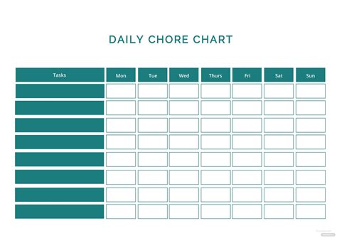 Daily Chore Chart Template In Microsoft Word Template PrintableChoreCharts Net