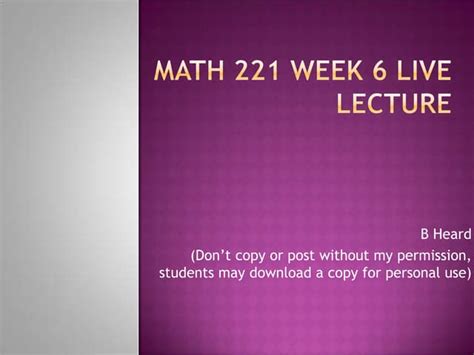 Week 6 Lecturemath221apr2012 Ppt