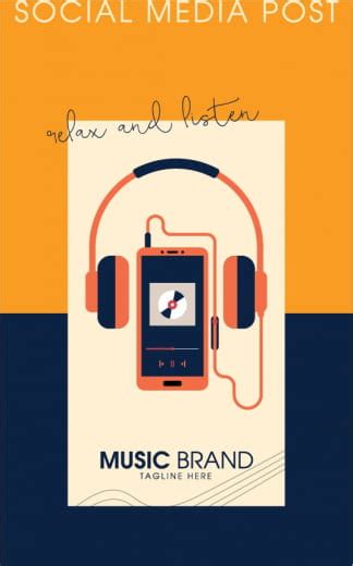 음악 배너 템플릿 장치 스케치 평면 디자인 Ai Eps Uidownload