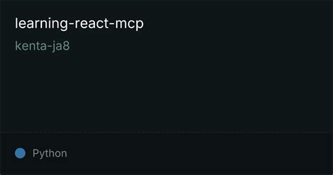 React Learning Mcp Server Glama