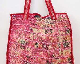 Antique Vintage Kantha Accessories Bag Handmade Designer Organic Cotton