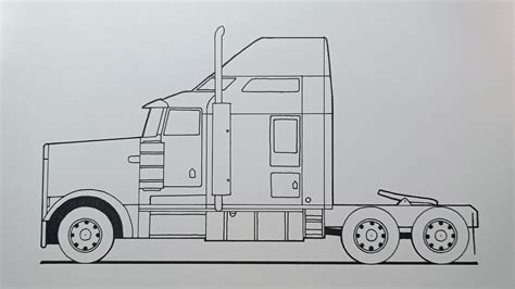 How To Draw A Kenworth W900 Truck Youtube