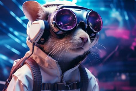 Premium Ai Image Adorable Rat Cyber Crypto Digital Hacker Coder In