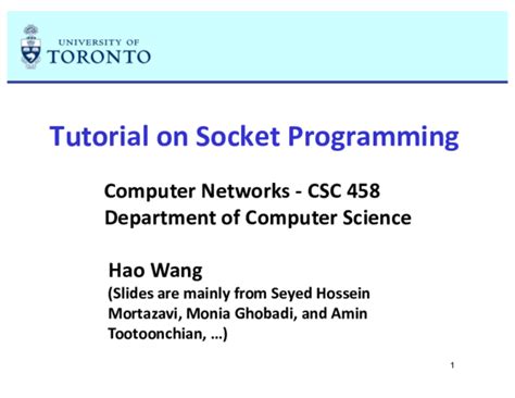 Pdf Tutorial On Socket Programming