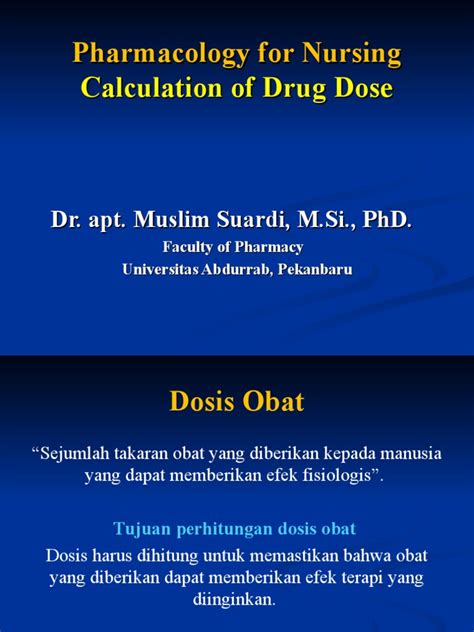 Perawat 11 Calculation Of Dose Pdf