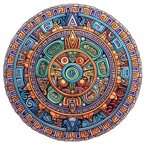 Premium AI Image A Close Up Of A Colorful Circular Object With A Design On It Generative Ai