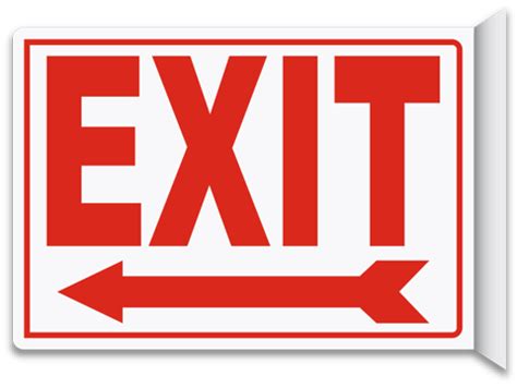 Exit Left Arrow Sign A5241 By SafetySign Com