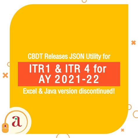 CBDT Releases JSON Utility For ITR ITR For AY Discontinues Excel Java Version