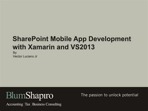 Sharepoint Mobile App Development With Xmarin Ppt