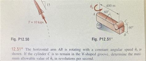 Solved Fig P The Horizontal Arm AB Is Rotating With Chegg