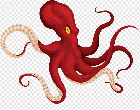 문어 아이콘 3d 빨간색 개요 Png Pngwing