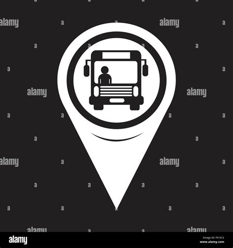 Map Pointer Bus Icon Stock Vector Image Art Alamy