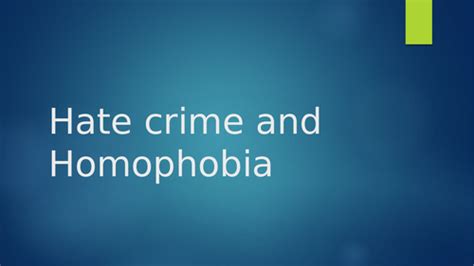 Homophobia And Hate Crime Teaching Resources
