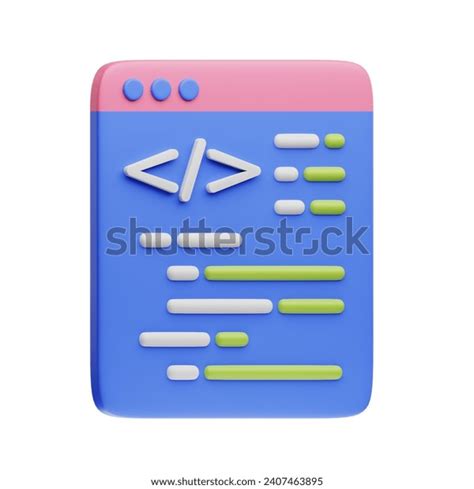 3d Illustration Coding Terminal Window Stock Illustration 2407463895