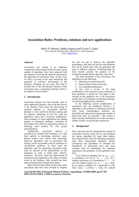 Pdf Association Rules Problems Solutions And New Applications Abstract
