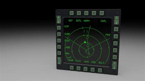 F16 Multi Function Display Mfd 3d Model Rigged Cgtrader