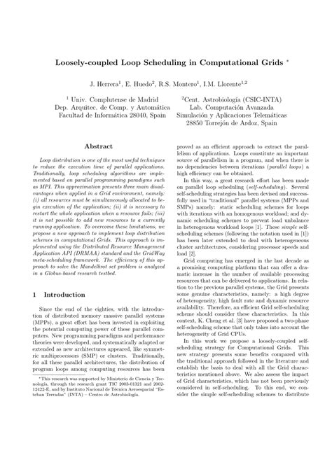 Pdf Loosely Coupled Loop Scheduling In Computational Grids