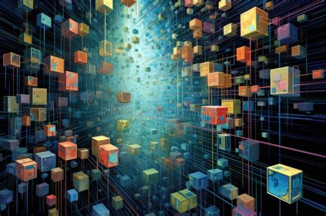 Abstract 3d Illustration Of Technology Background With Cube And Light Effects Abstract Cuboid