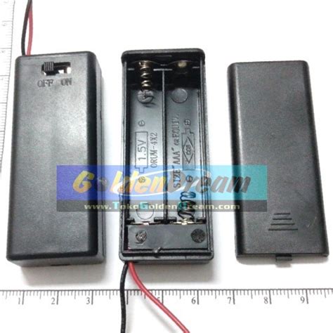 Jual X Aaa Battery Holder Baterai Case Batere Box Kotak Batre Dengan Tutup Dan Saklar Dan Kabel