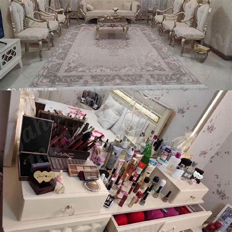 چیدمان میز آرایش مدرن و شیک نظم دهي چیدمان میز آرایش