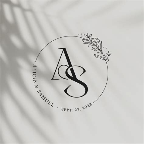 Elegant Modern Wedding Monogram Premade Wedding Logo Design Couple